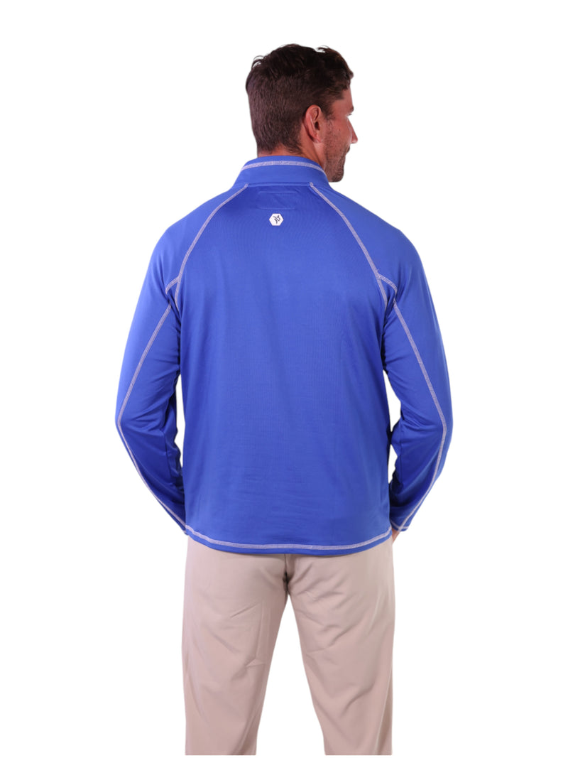 New Harbor Performance Quarter Zip Royal Blue Soft Brushed Poly Spandex ...