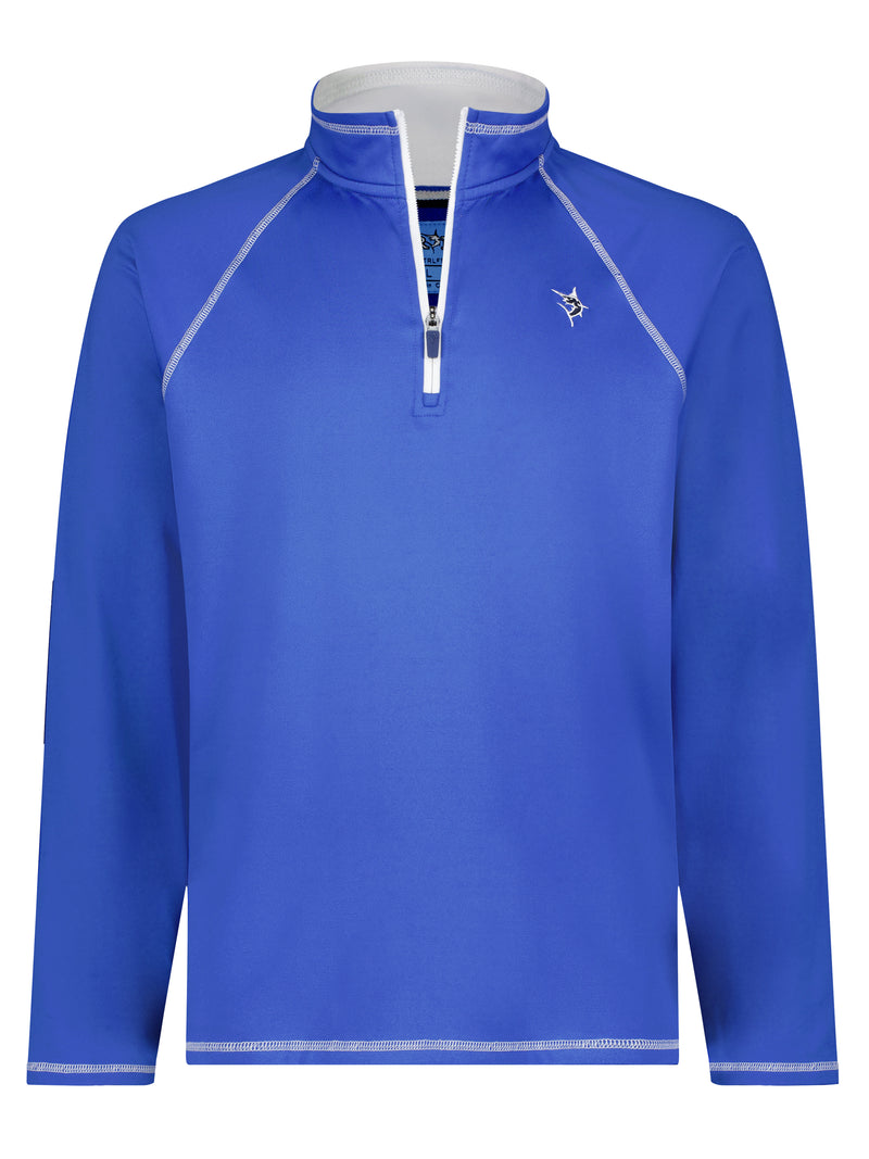 New Harbor Performance Quarter Zip Royal Blue Soft Brushed Poly Spandex ...