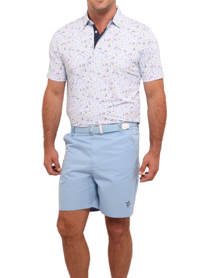 Captain Shorts Light Blue Light Weight Cotton Stretch – White Water Life